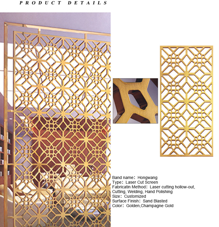 Interior Decor Gold Partition Panels Room Divider Screen Laser Cut ...